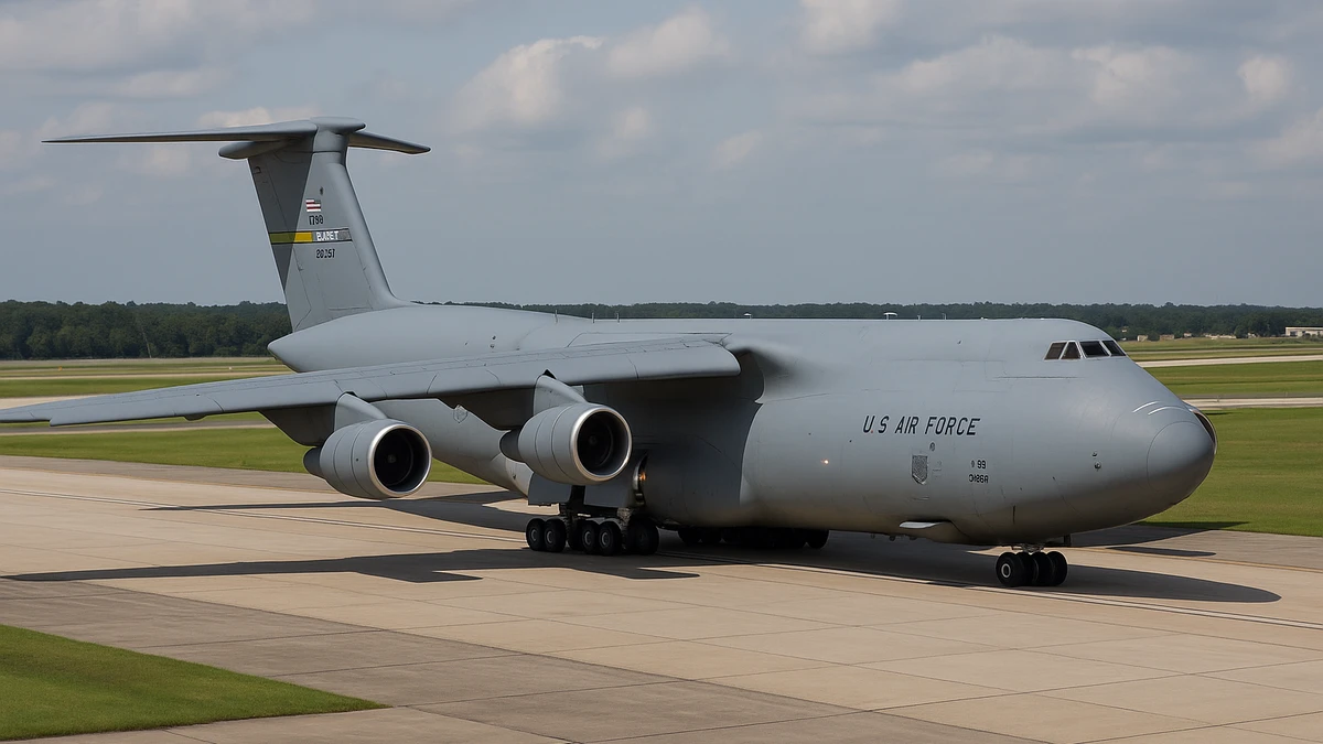 Un avión de transporte C-5 M Super Galaxy de la USAF en Paraguay ...