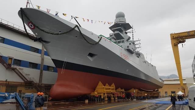 Botada la décima y última fragata FREMM para Italia -noticia defensa ...