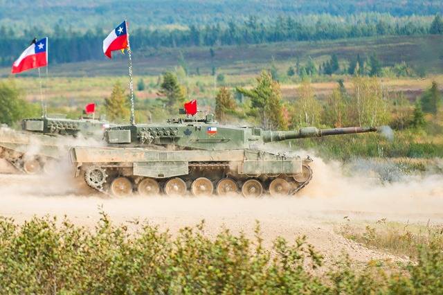 Tripulaciones de tanques Leopard 2A4 del Ejército de Chile en la competencia internacional de ...